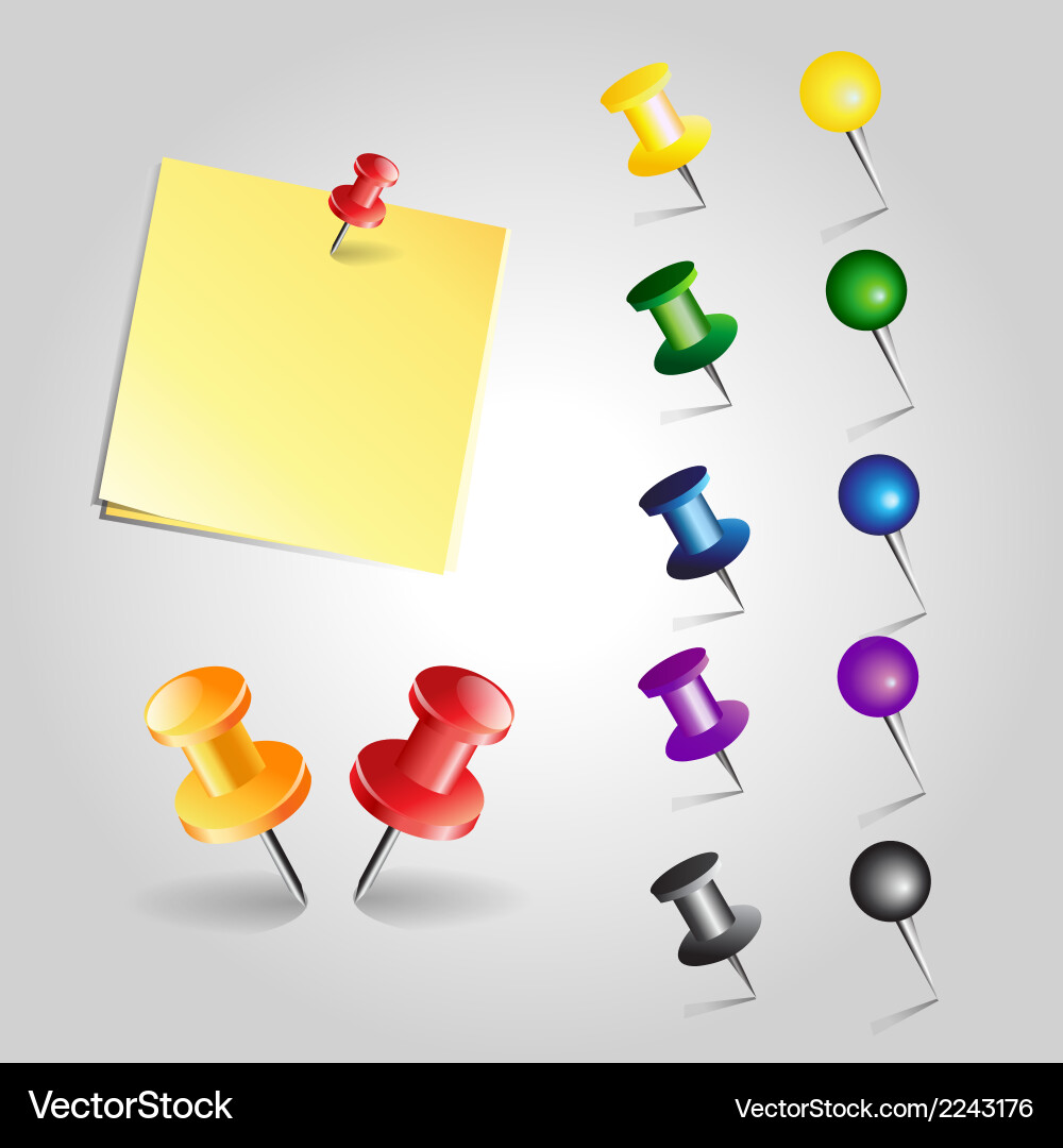 Paper pin Royalty Free Vector Image - VectorStock