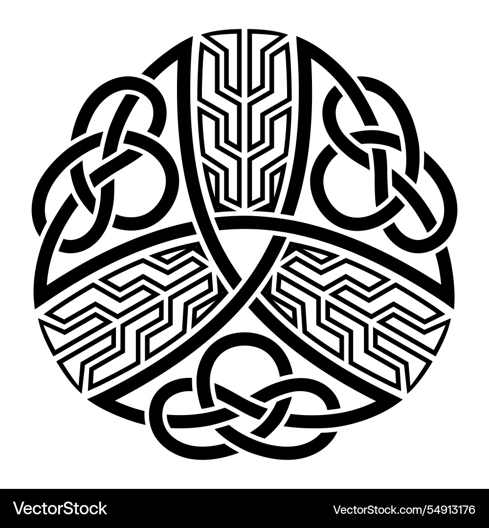 Round celtic scandinavian design pattern Vector Image
