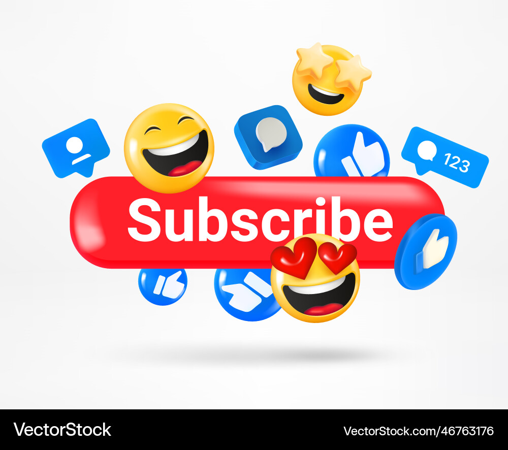 Social Media Subscribe Icons Royalty Free Vector Image