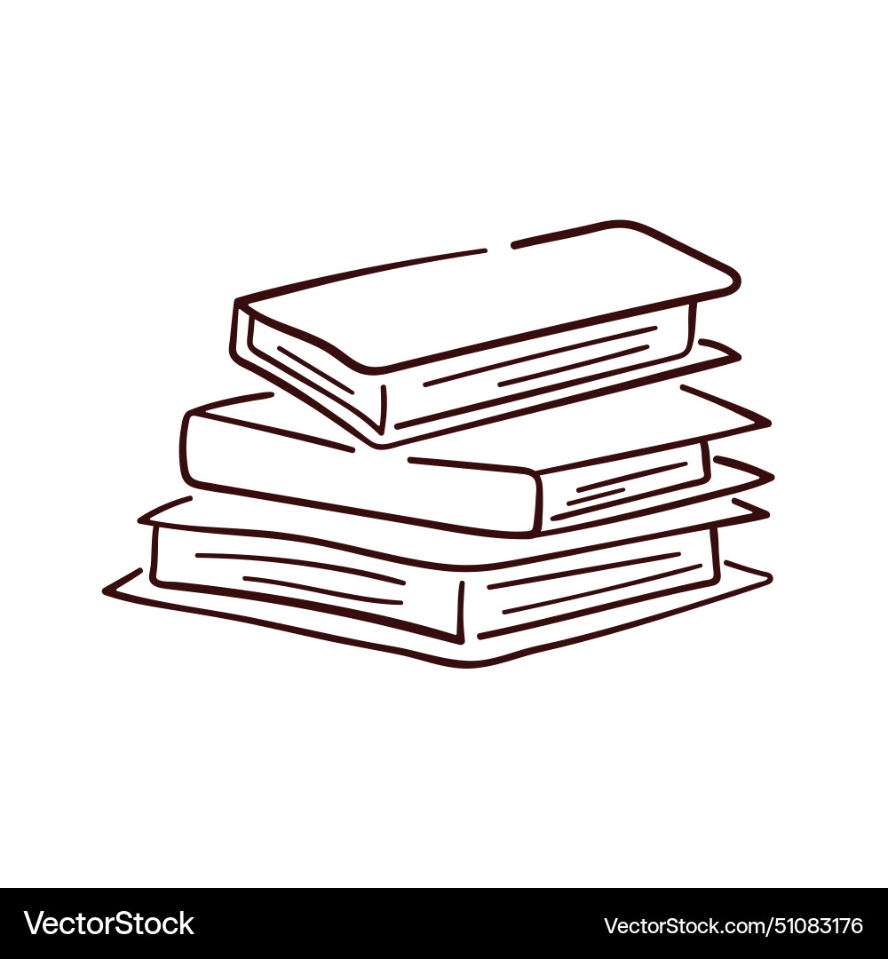 Stack of books line art style icon study school Vector Image