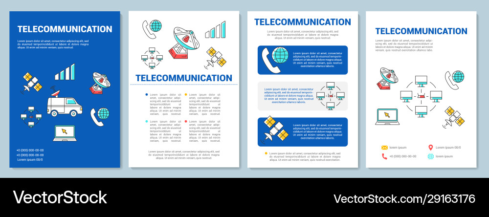 Telecommunication industry template layout flyer Vector Image