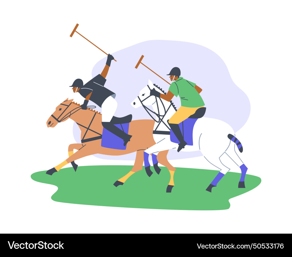 Thrilling polo sport action Royalty Free Vector Image