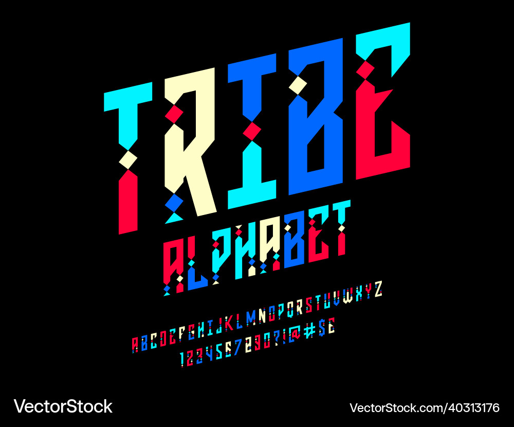 Tribe font Royalty Free Vector Image - VectorStock