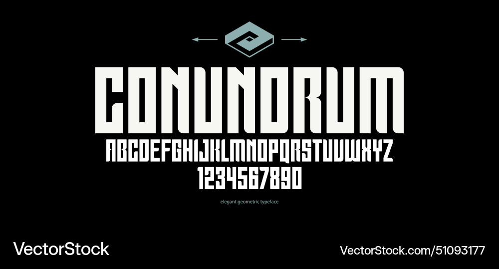 Bold simple sans serif display font for logos Vector Image