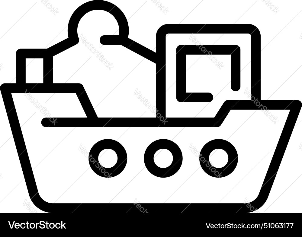 Combatant ship icon outline sea battleship Vector Image