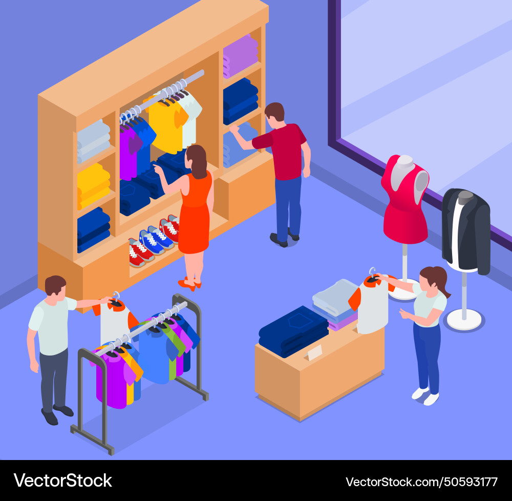Fast fashion boutique composition Royalty Free Vector Image