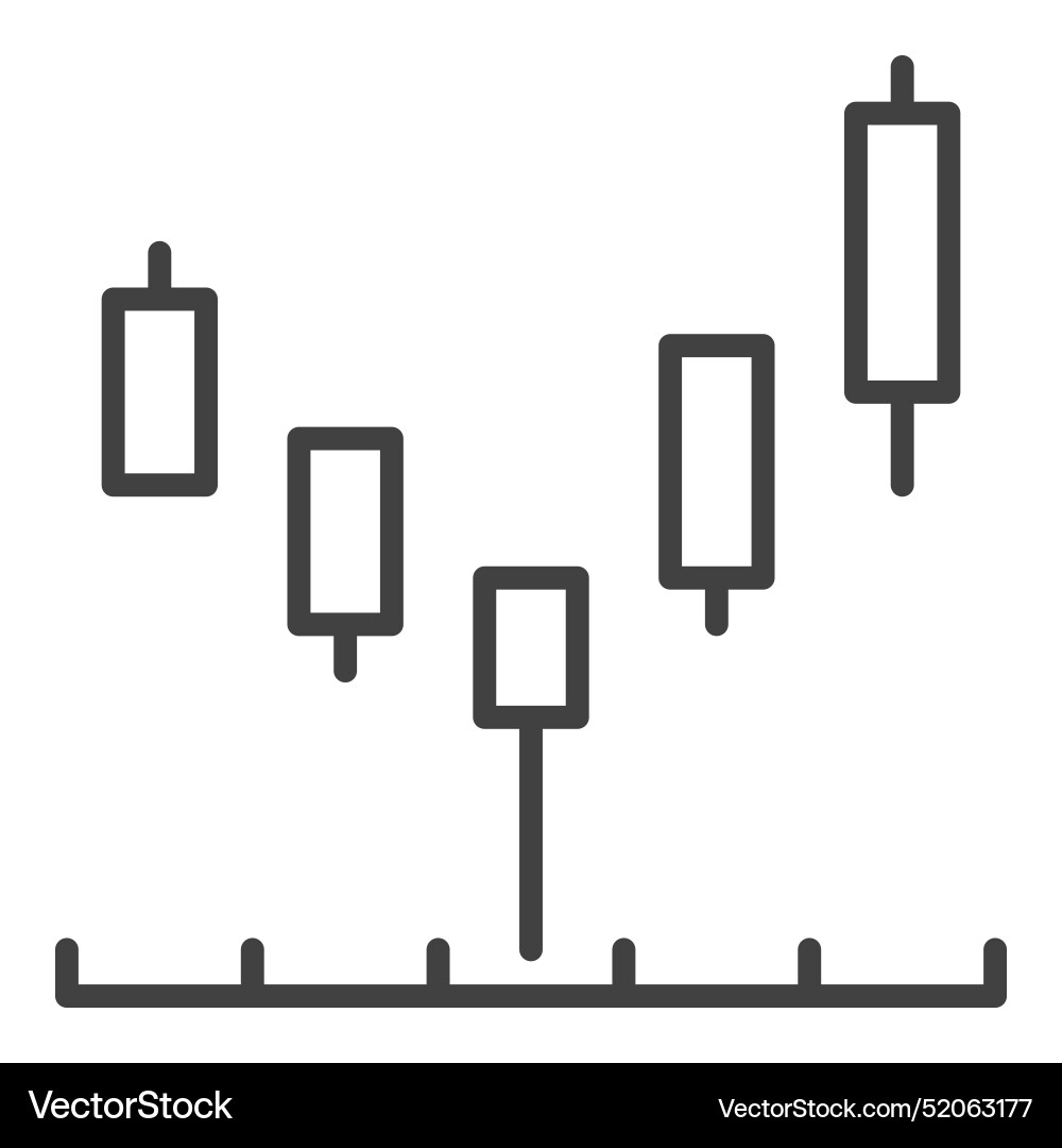 Hammer candlestick chart linear icon or symbol Vector Image