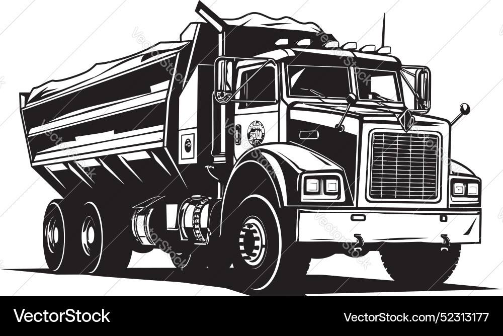 Industrial elegance black logo design for dumper Vector Image