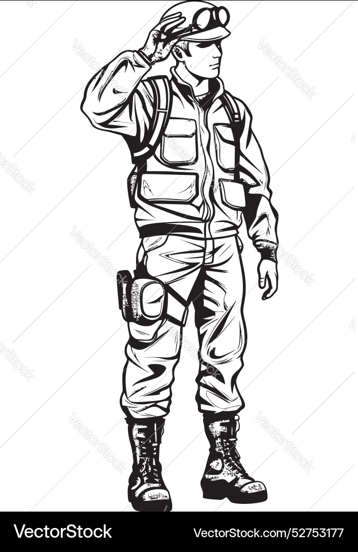 Sentinel salute military logo design Royalty Free Vector