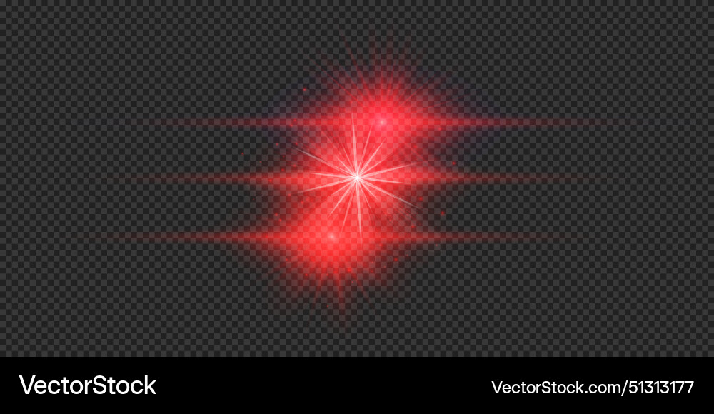 Set of red horizontal light effects lens flares Vector Image