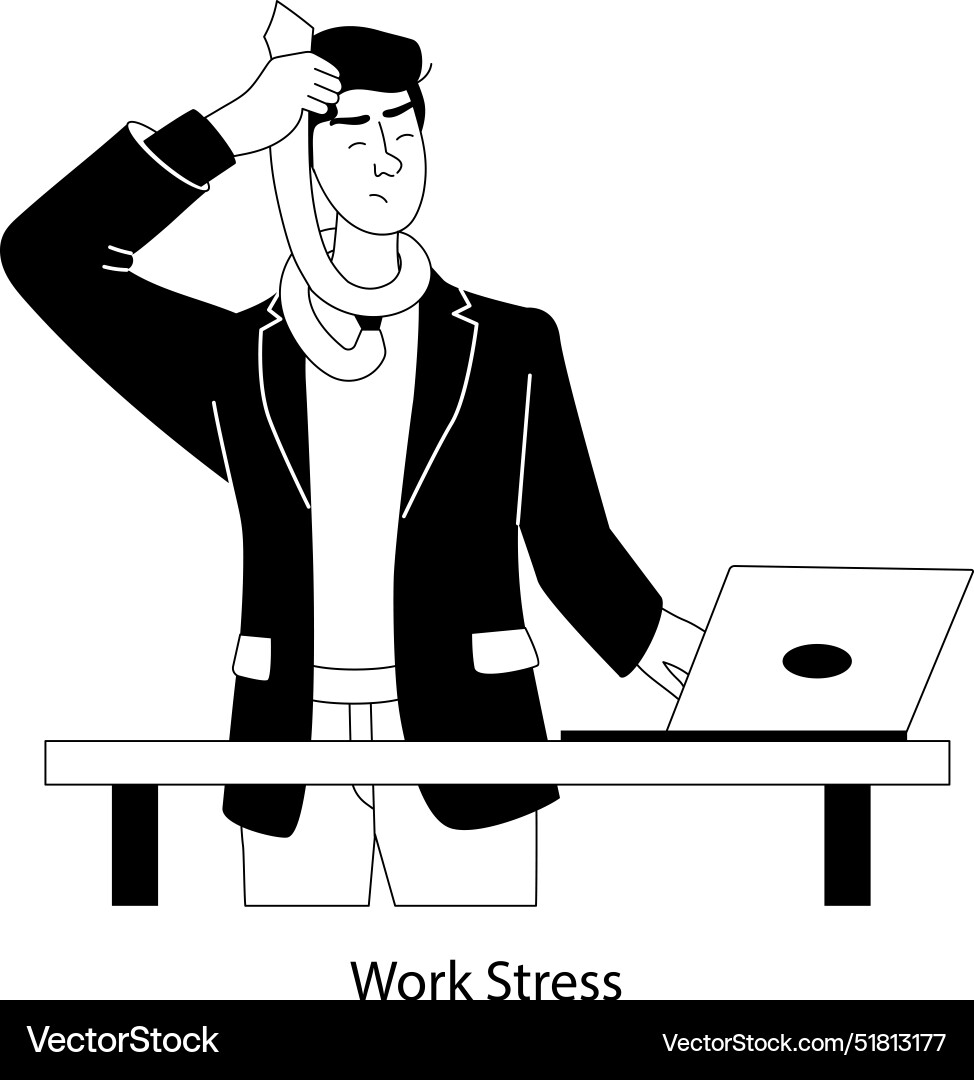 Work stress Royalty Free Vector Image - VectorStock
