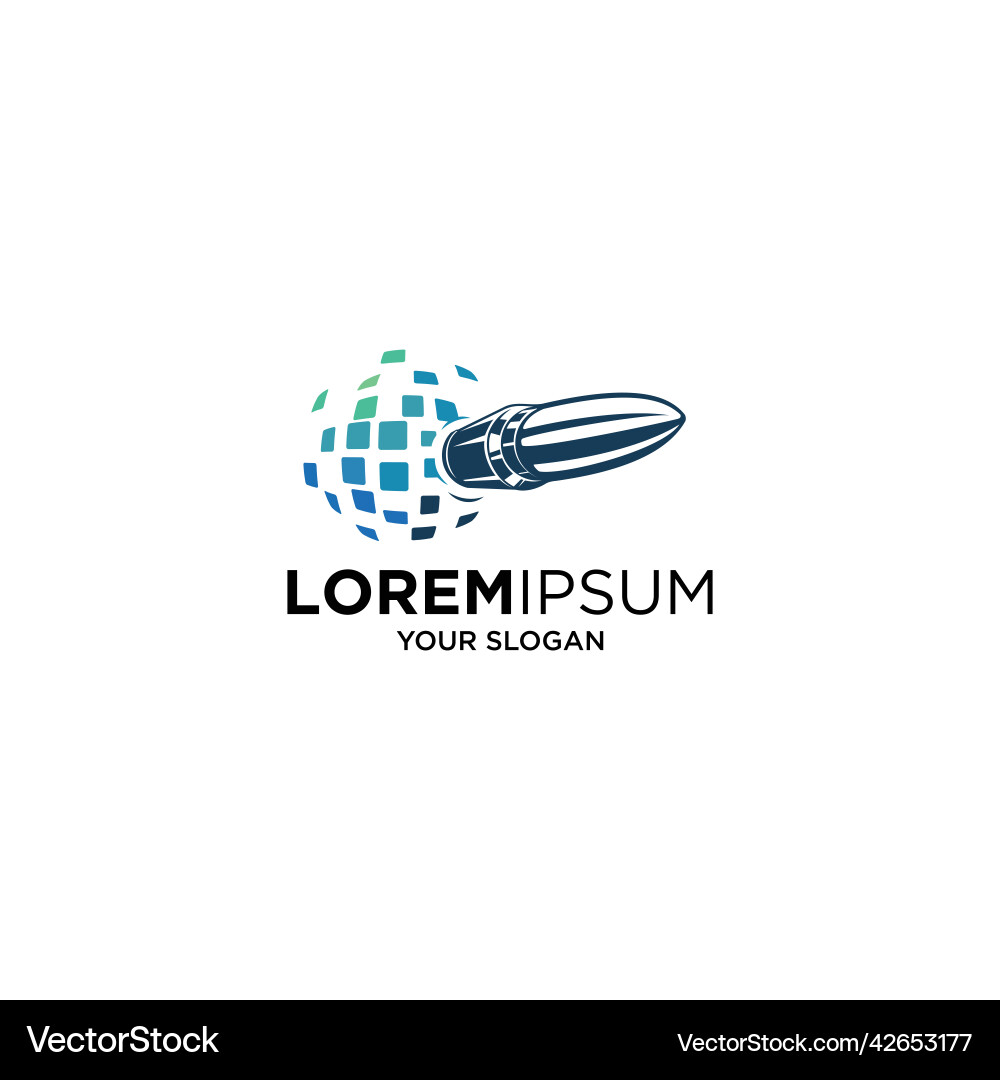 World in war digital logo design Royalty Free Vector Image