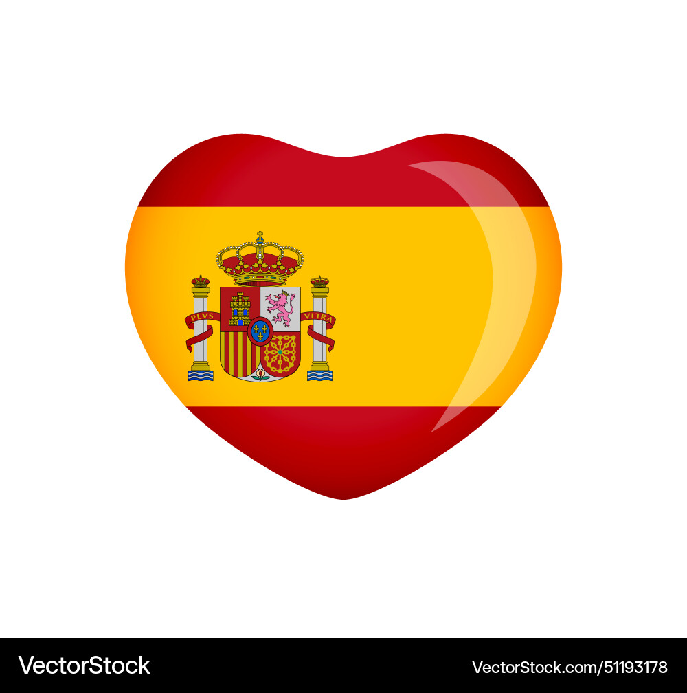 3d heart logo of spain Royalty Free Vector Image