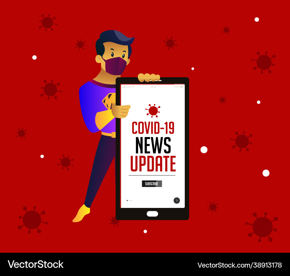 Banner design covid-19 news update Royalty Free Vector Image