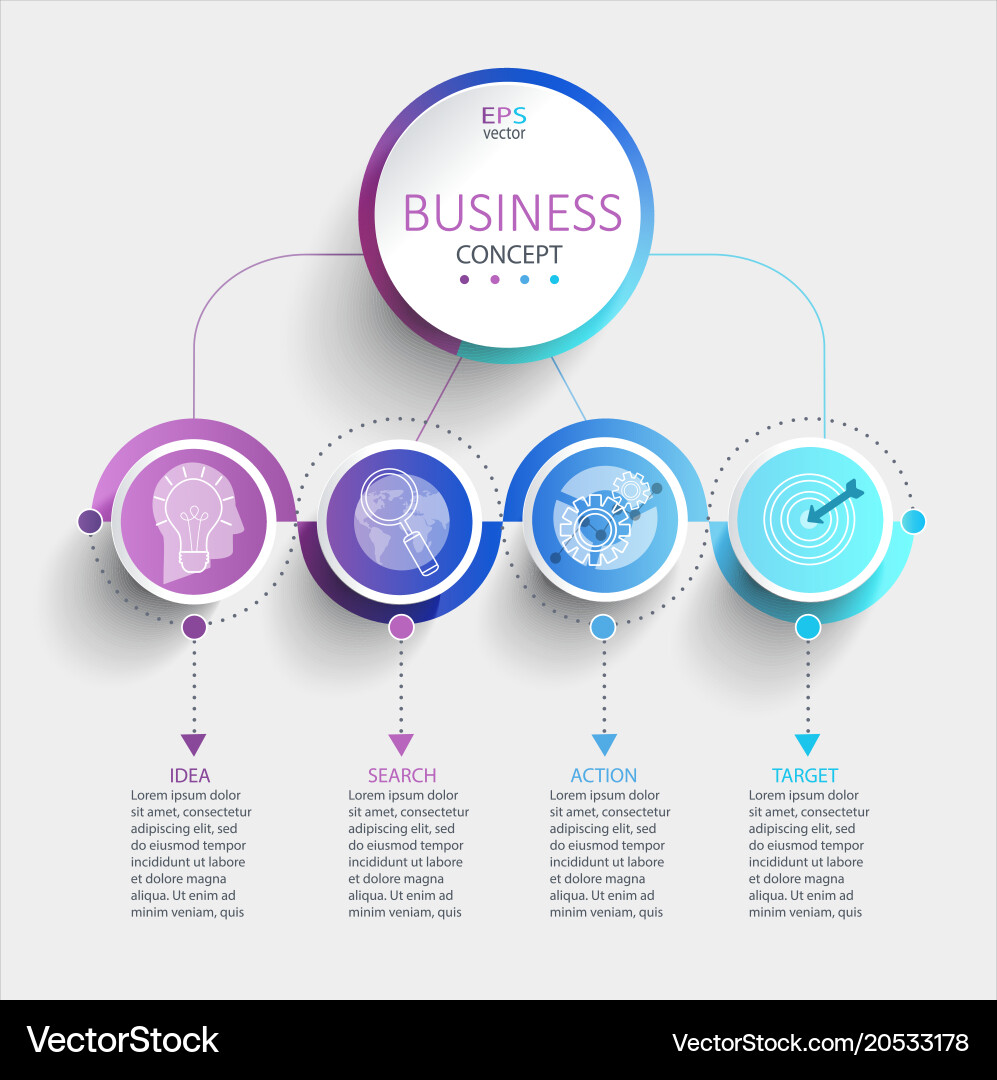 Creative modern infographic with 4 steps Vector Image