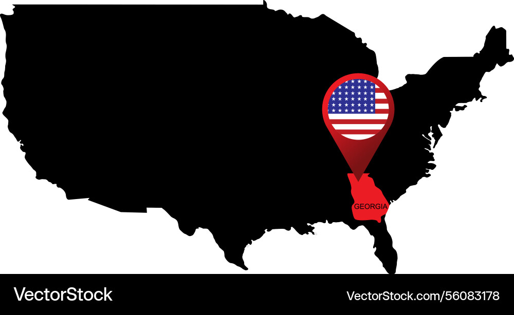 Georgia pin map location flag Royalty Free Vector Image