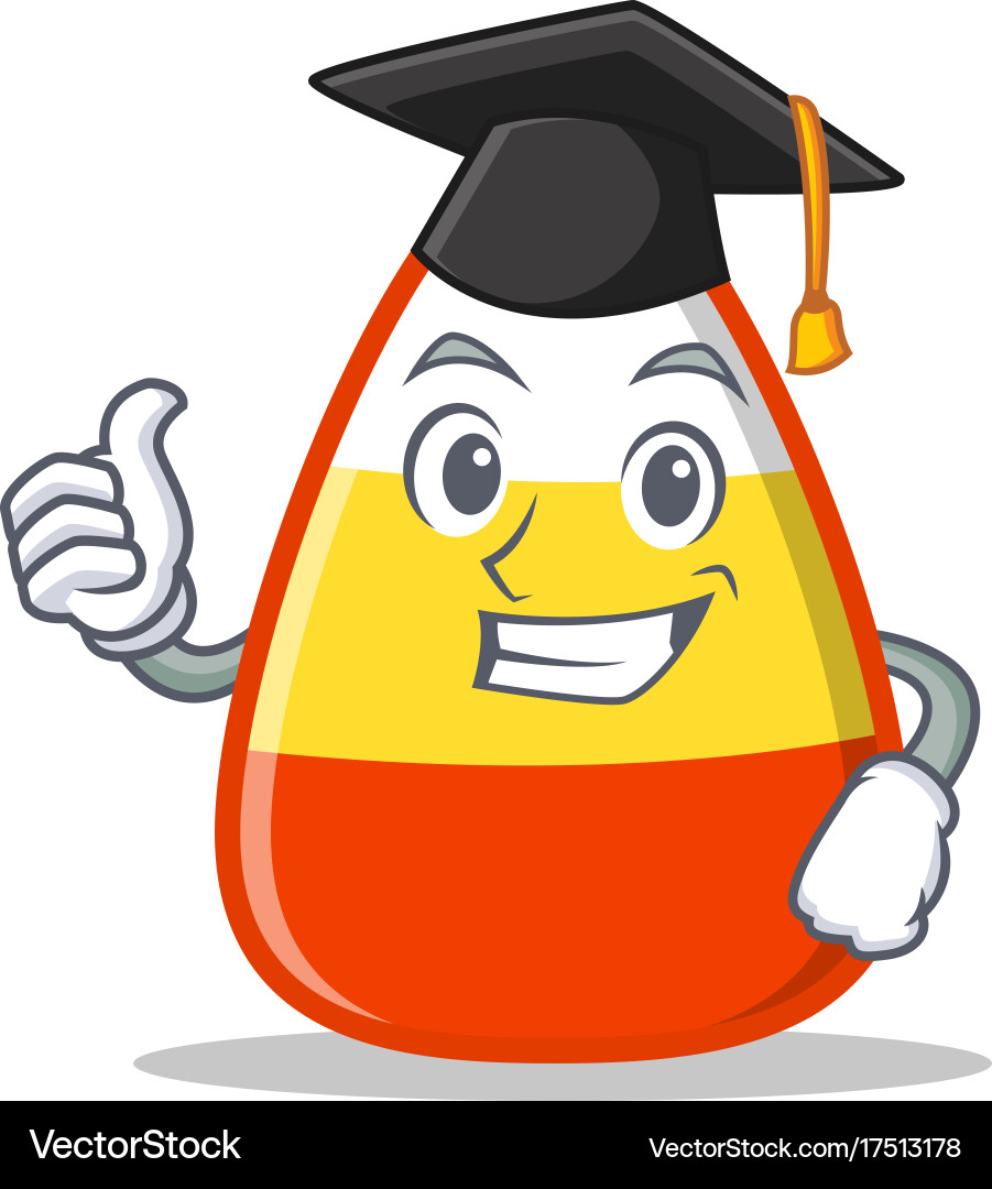 Graduation Candy Corn Character Royalty Free Vector Image
