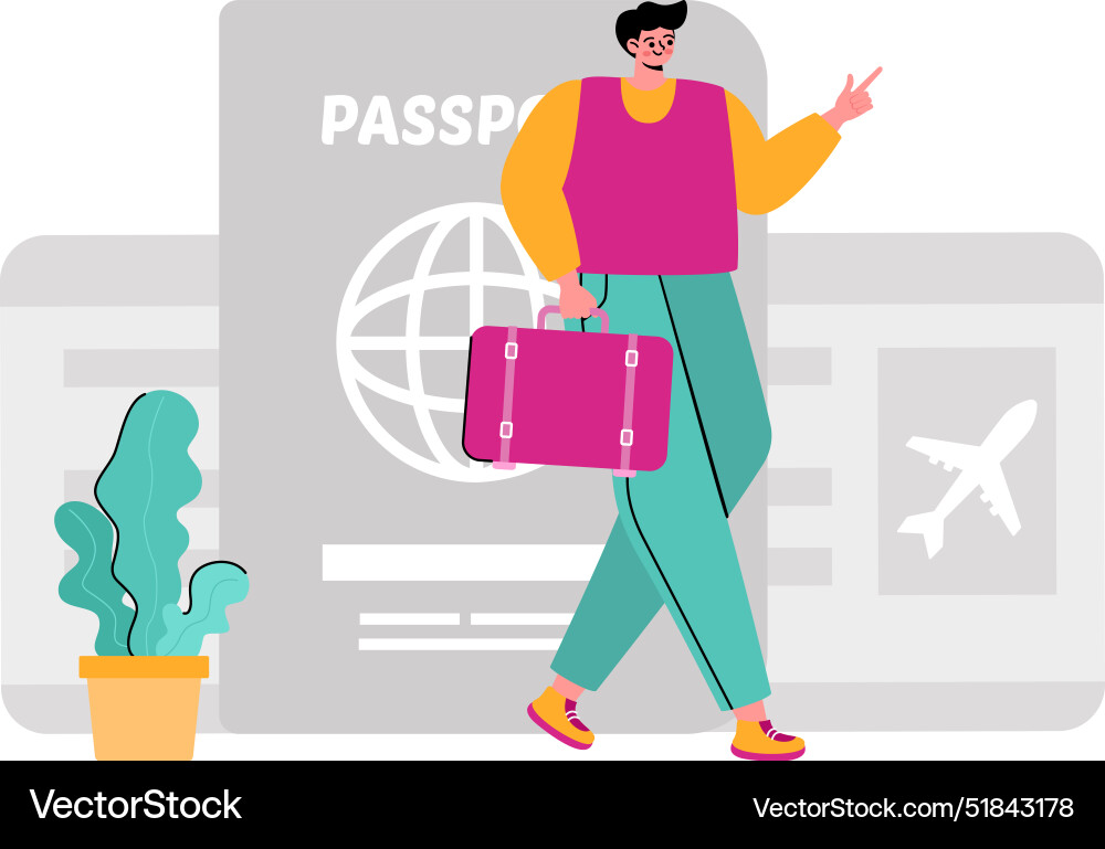 Immigration consultant with counseling assistance Vector Image