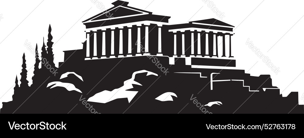 Majestic greek architecture iconography Royalty Free Vector