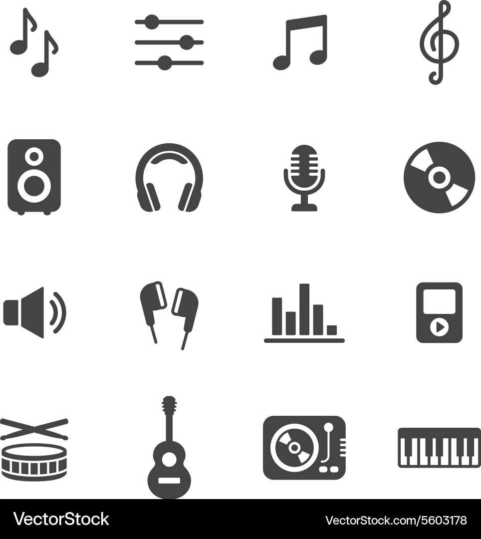 Music icons Royalty Free Vector Image - VectorStock