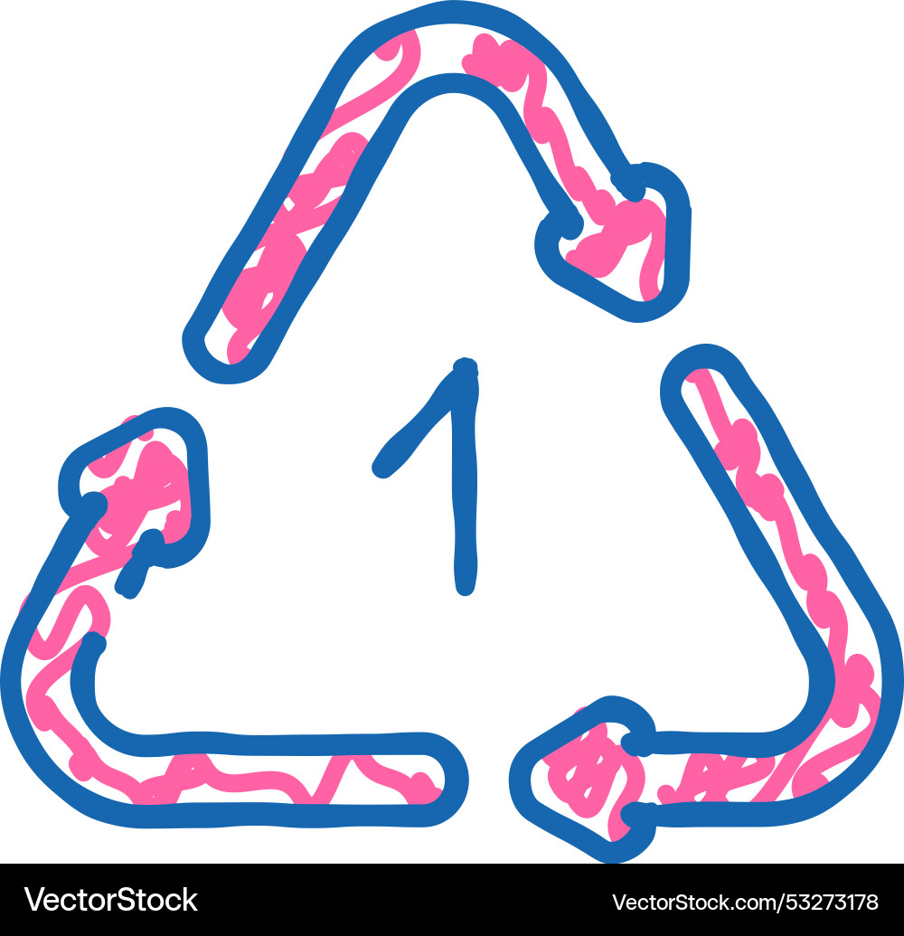 Once reusing plastic packaging icon doodle Vector Image