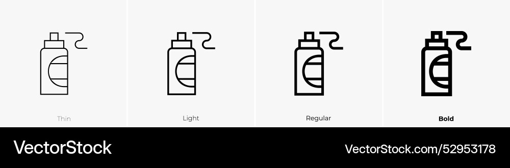 Pepper spray icon thin light regular and bold Vector Image