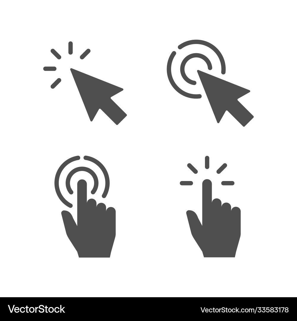 Pointer icon hand touch gesture Royalty Free Vector Image