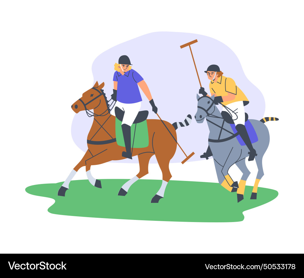 Polo players in dynamic Royalty Free Vector Image