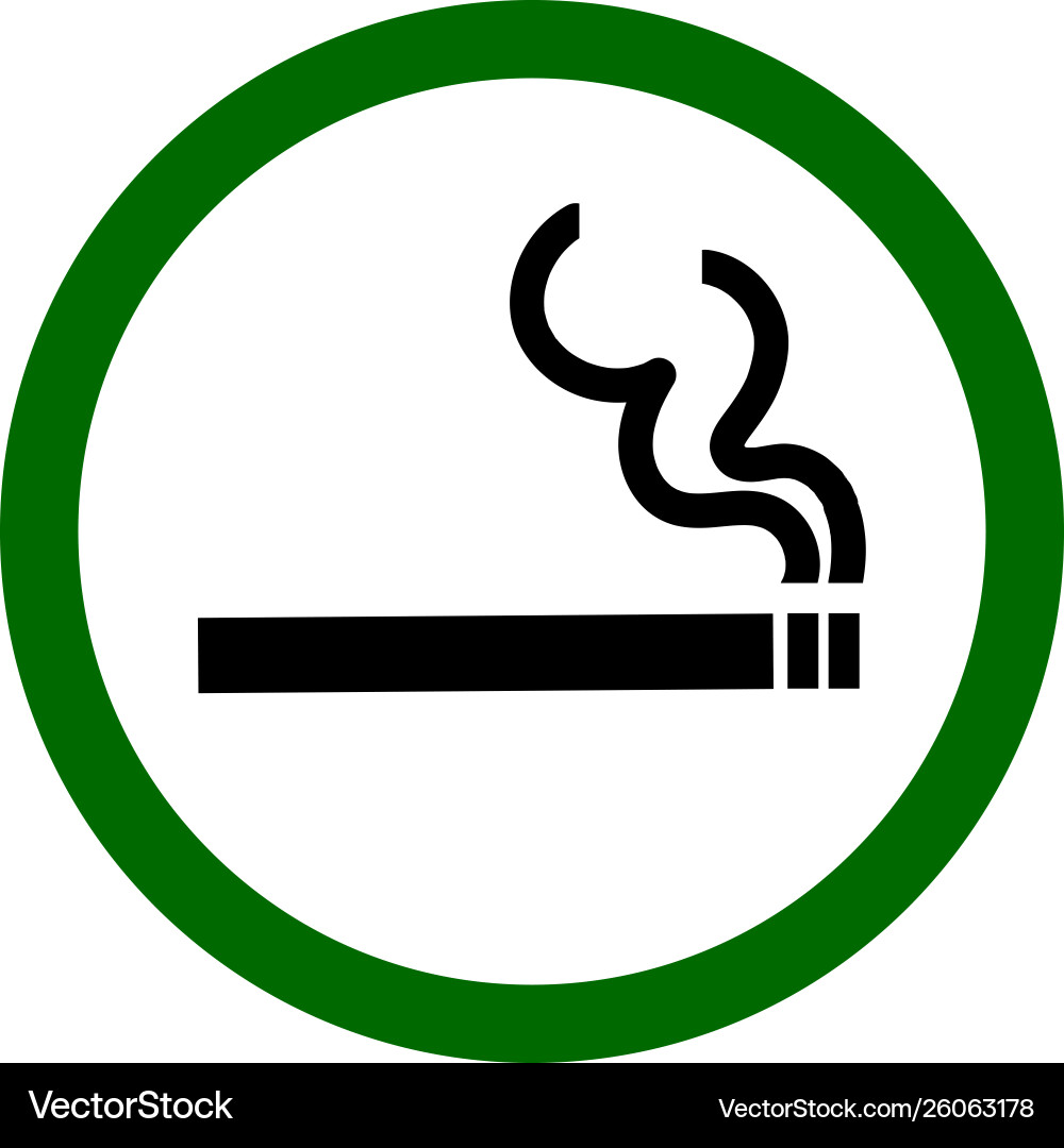 Smoking permitted sign Royalty Free Vector Image
