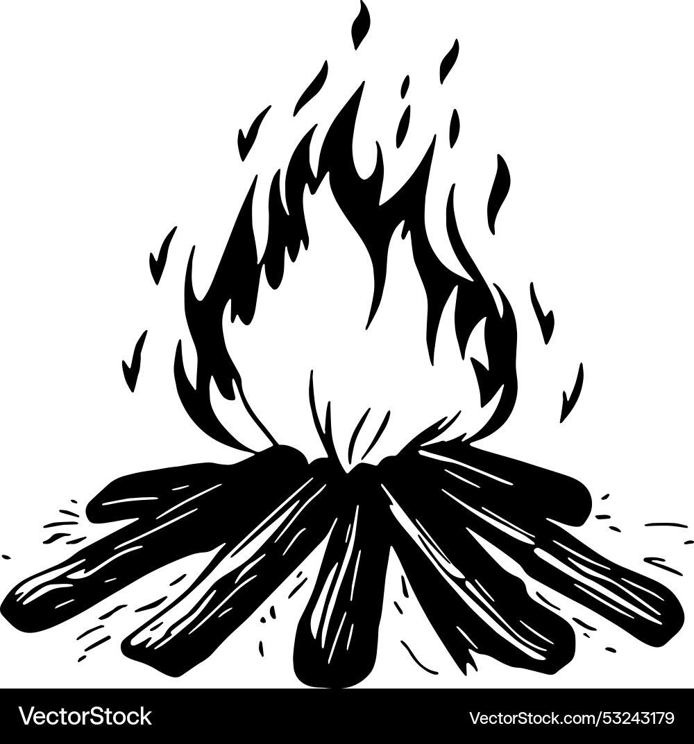 A campfire Royalty Free Vector Image - VectorStock