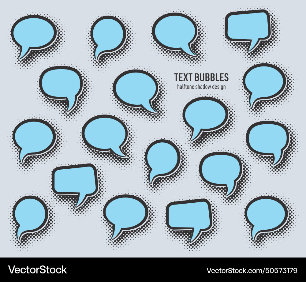 Cartoon text bubbles halftone shadow design Vector Image