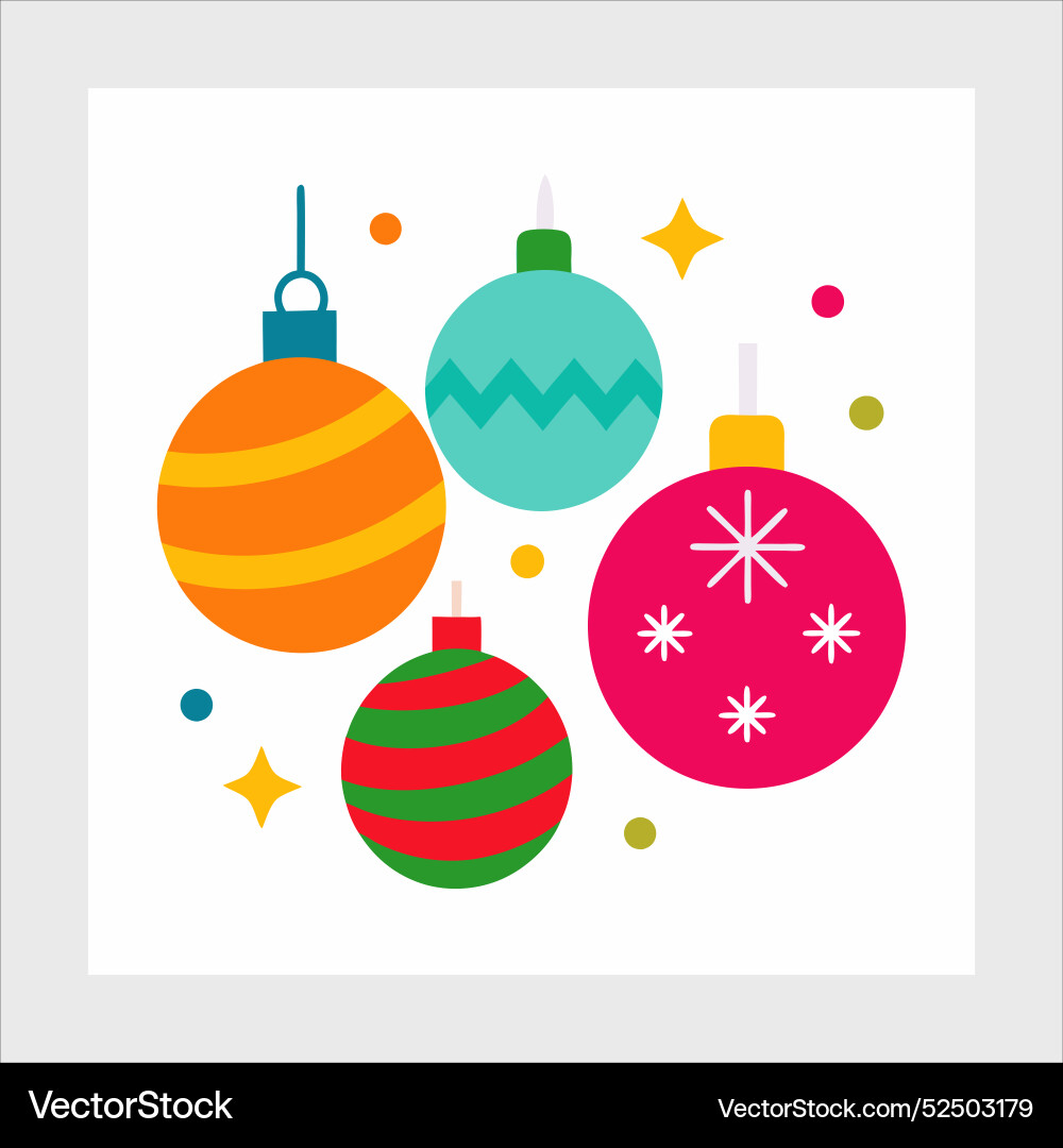 Christmas ornaments icons Royalty Free Vector Image