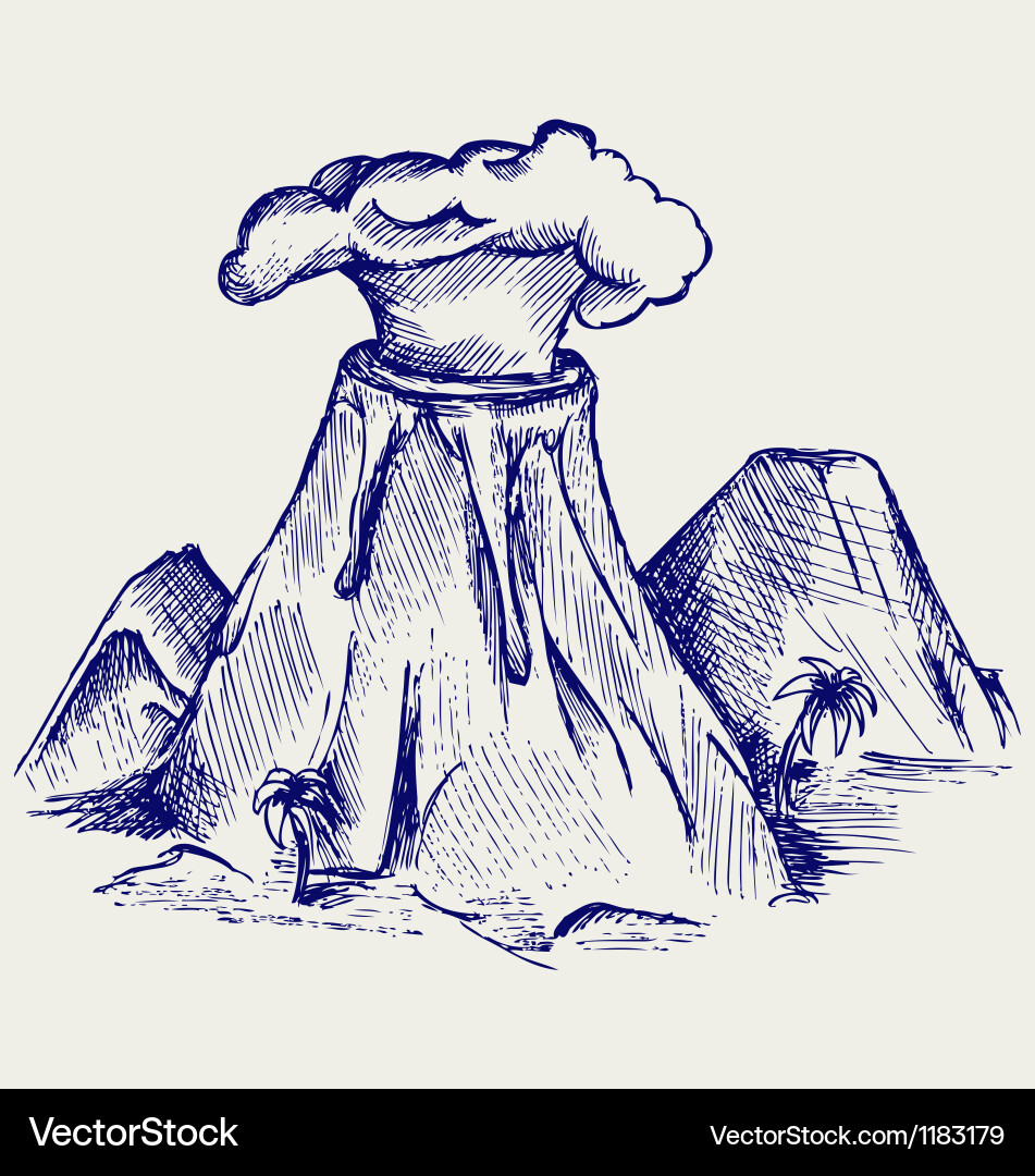 Exploding volcano Royalty Free Vector Image - VectorStock