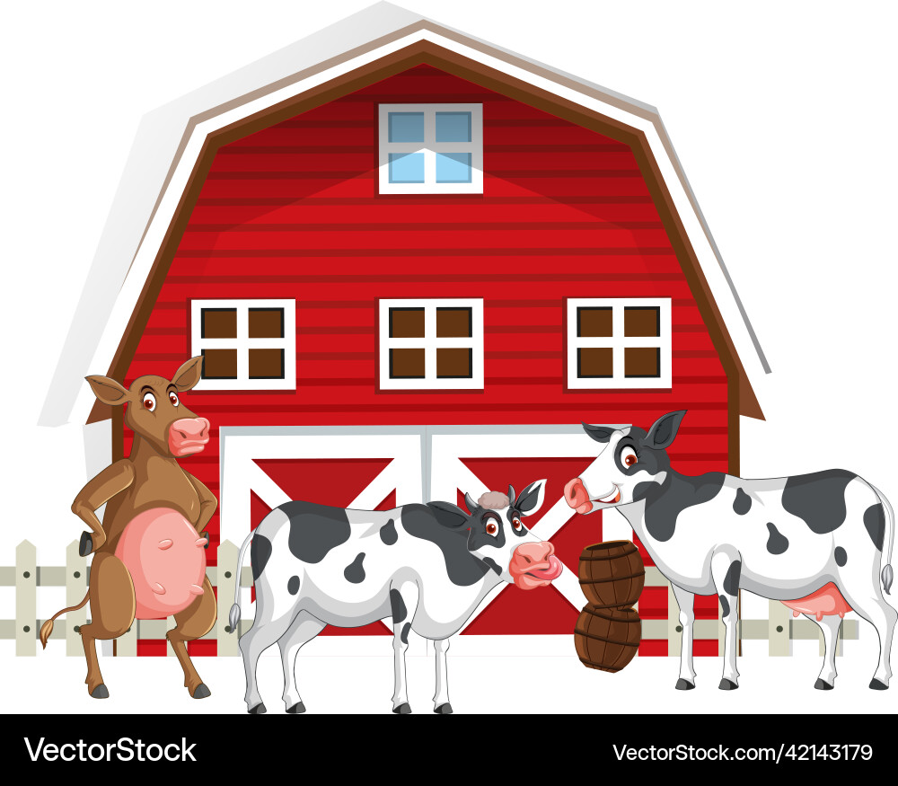 Farming theme with many animals Royalty Free Vector Image