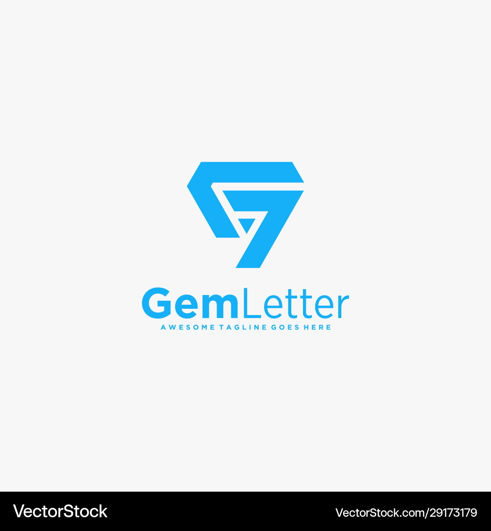 Logo gem letter g line art style Royalty Free Vector Image