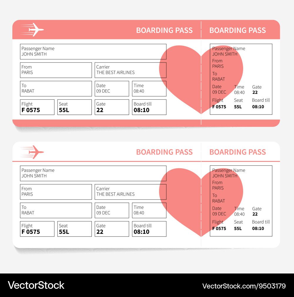 Plane boarding pass Royalty Free Vector Image - VectorStock