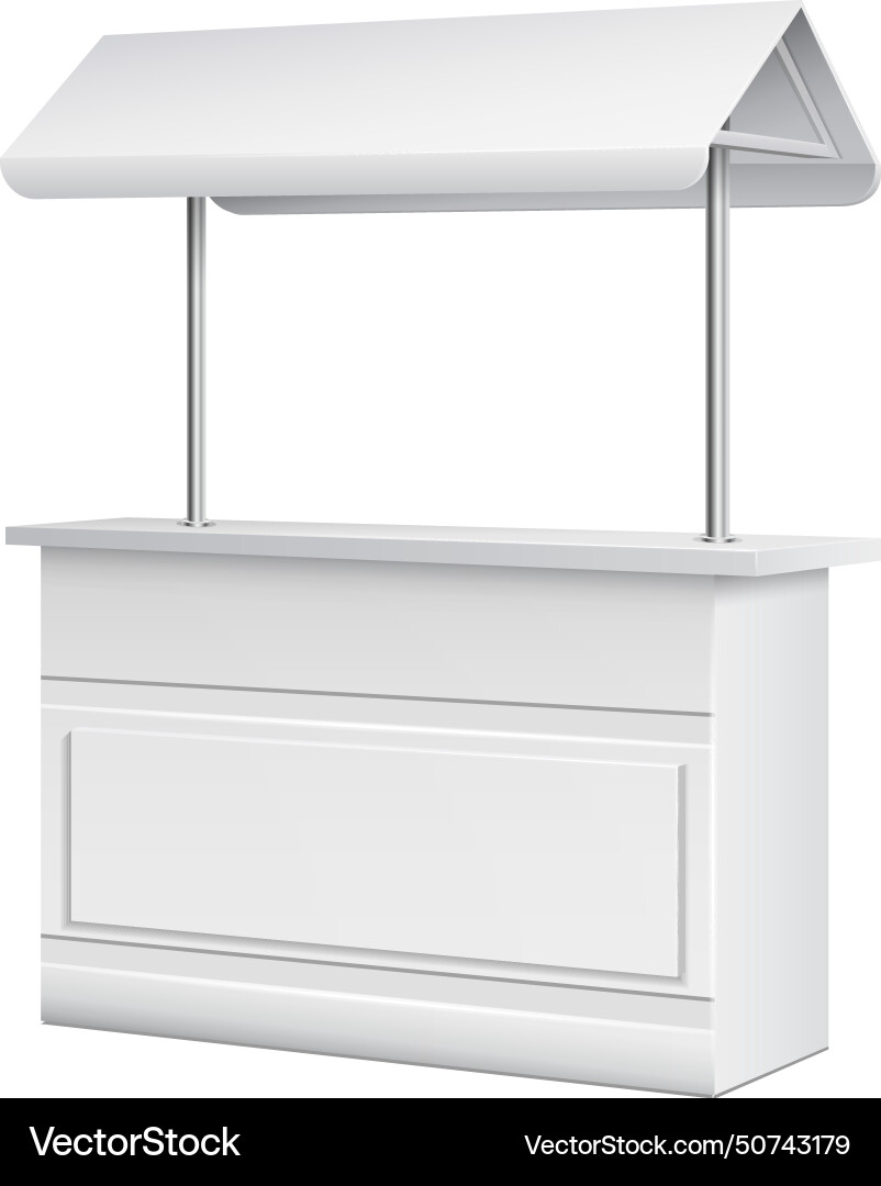 Promotion counter white mockup realistic blank Vector Image
