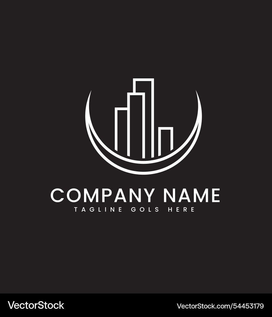 Real-estate building logo design Royalty Free Vector Image
