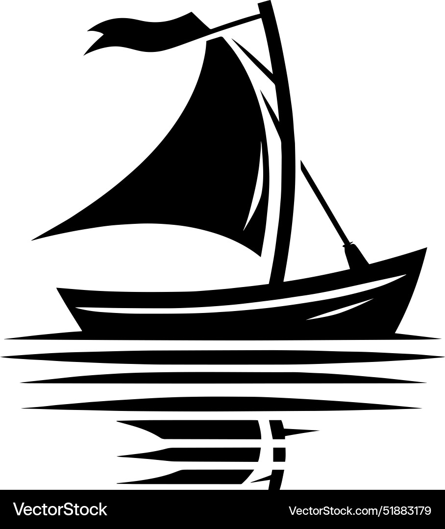 Sailboat silhouette isolated on a white background