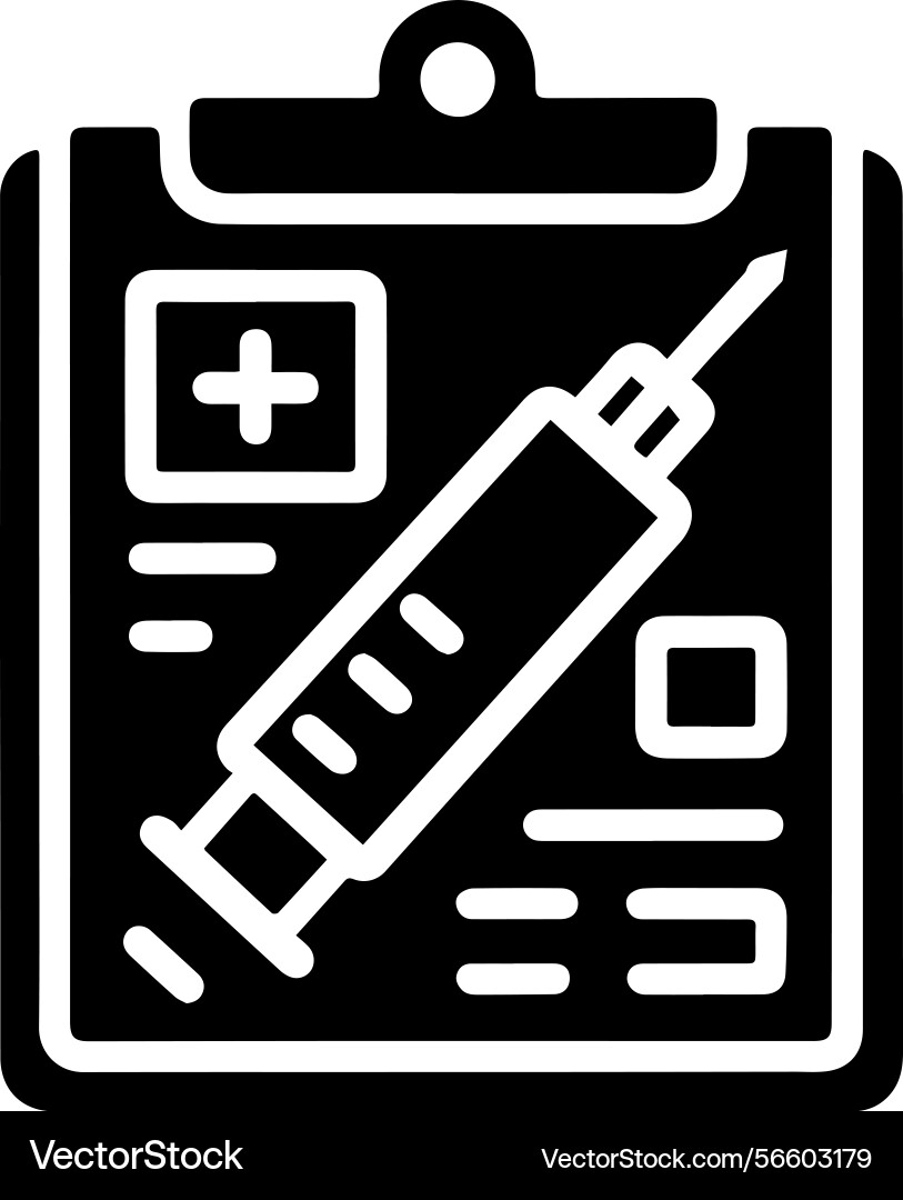 Simple vaccination icon vintage logo retro Vector Image