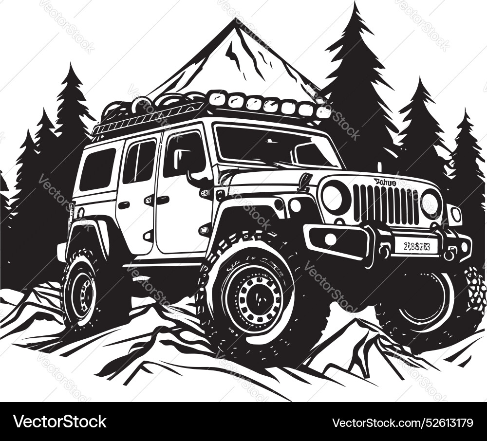 Trailblazing temptation 4x4 suv mountain Vector Image
