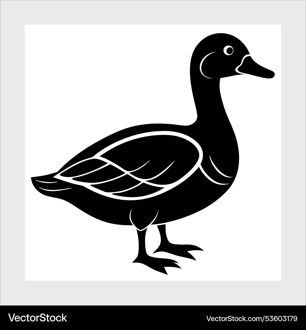 Vollkörper Ente Silhouette Lizenzfreies Vektorbild