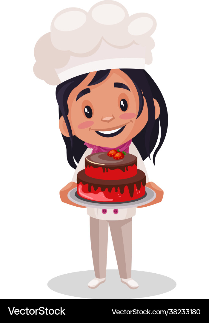 Bakery girl cartoon character Royalty Free Vector Image