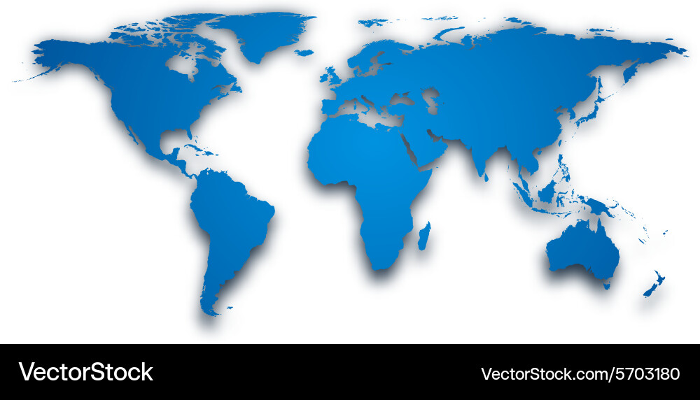 Blue World Map Royalty Free Vector Image - VectorStock