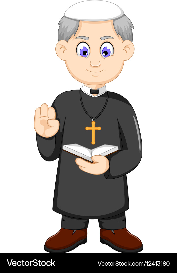 Cartoon christian priest Royalty Free Vector Image