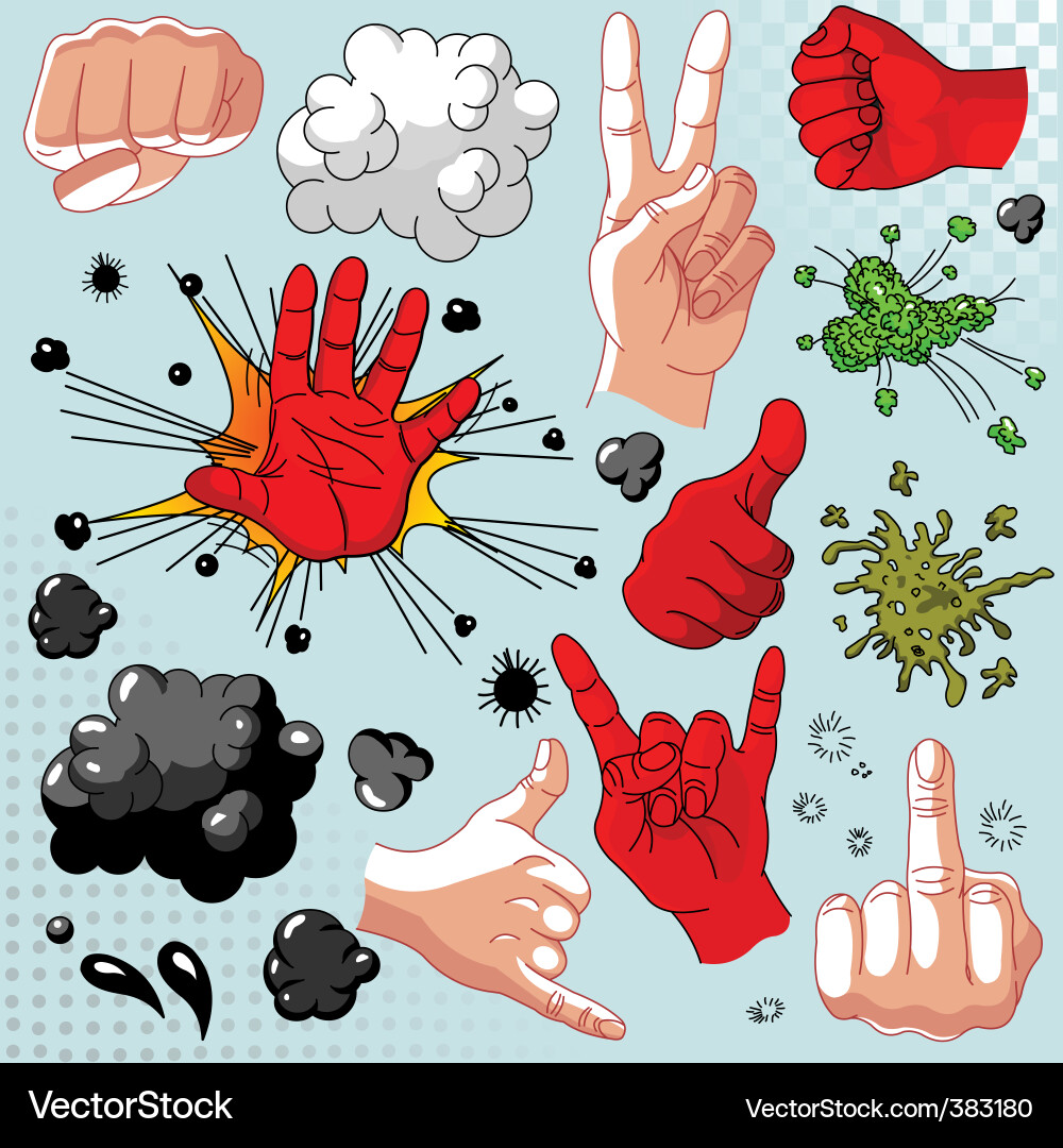 Comics hands collection Royalty Free Vector Image