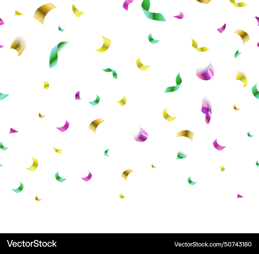 Falling confetti background colorful ribbon Vector Image