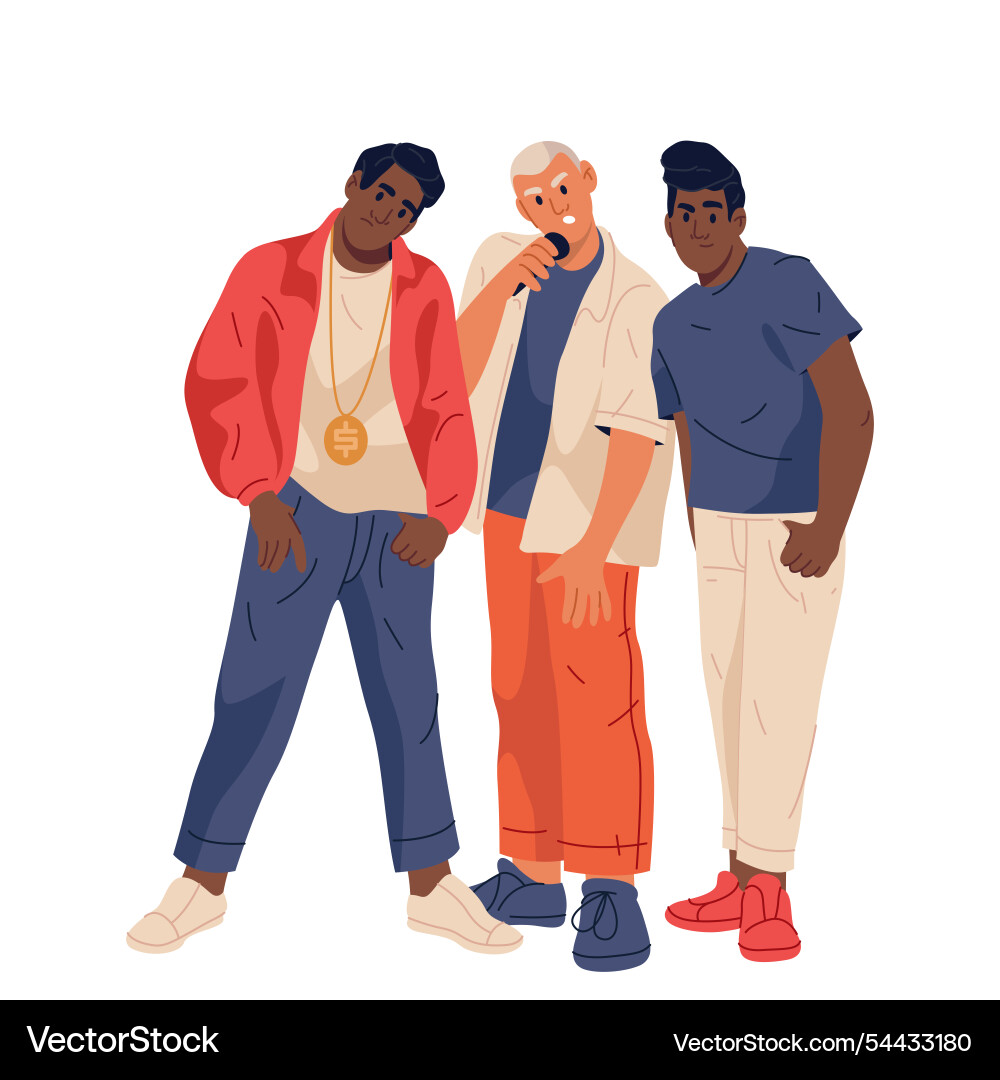 Isolated hip hop band rap crew Royalty Free Vector Image