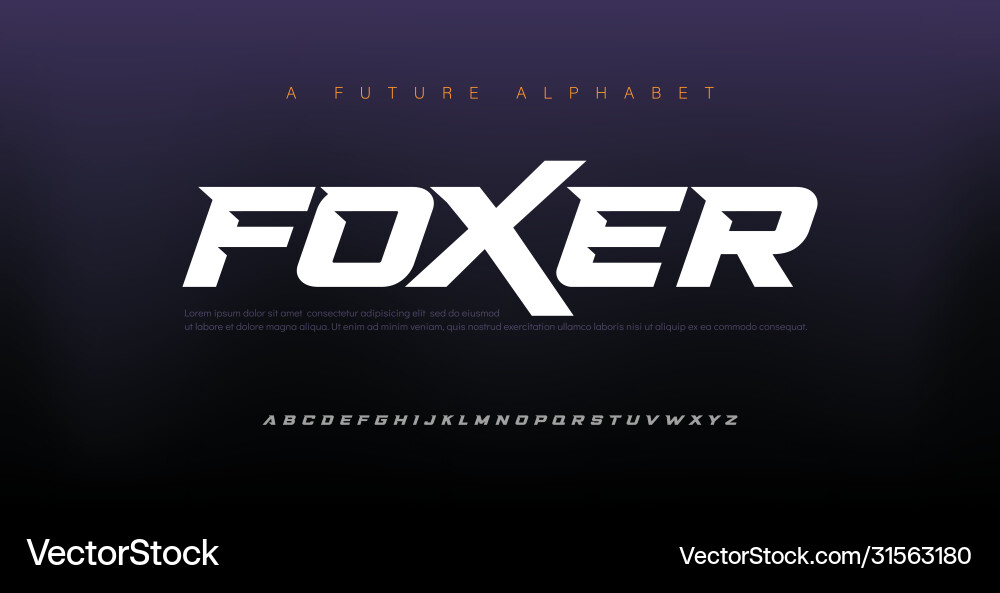 Modern Sport Italic Font - Dynamic Typography Vector Image