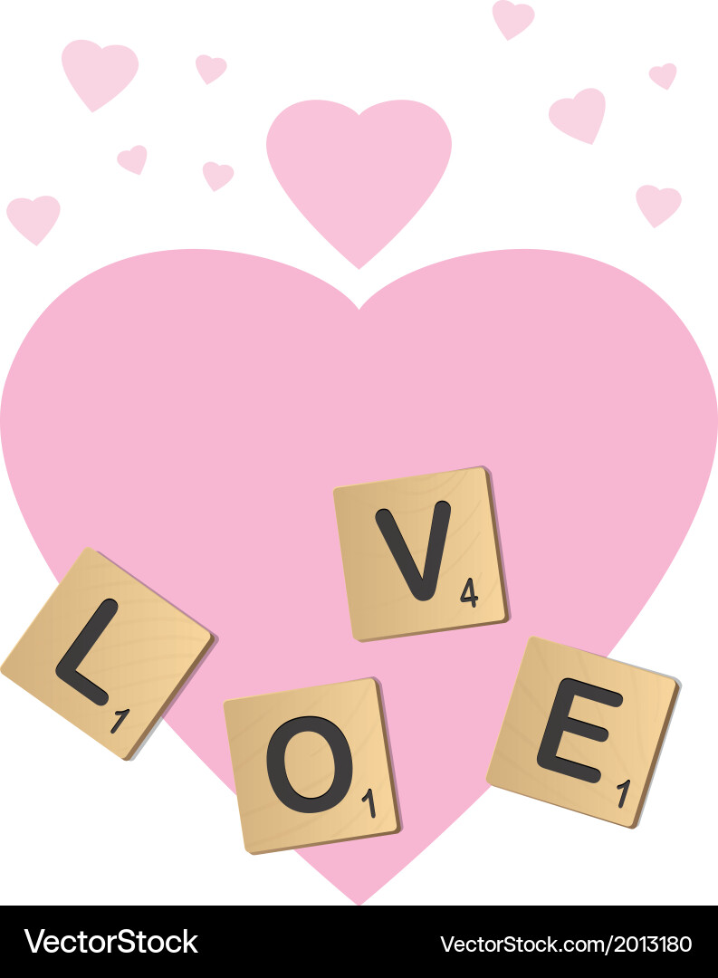 Scrabble Letters of Love Royalty Free Vector Image